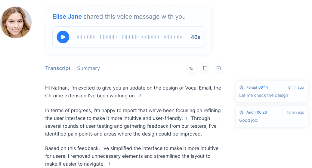 Vocal - Simply send voice messages per email