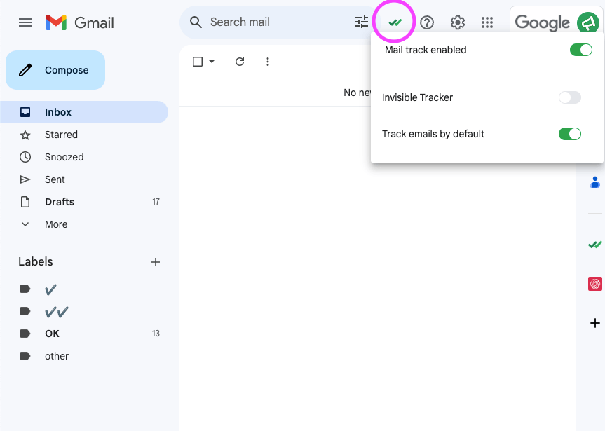 Mail Track for Gmail onboarding