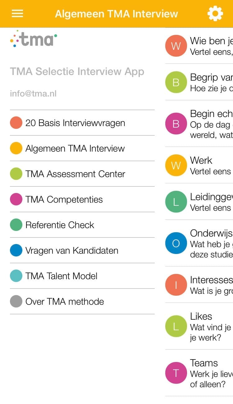 TMA-App für Vorstellungsgespräche